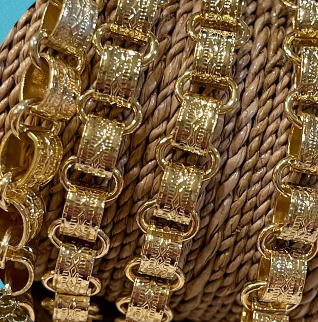 Chain BOOK Chain BRIGHT GOLD Plated Repurpose Plated - Etsy