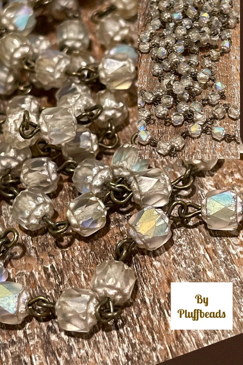 Chain Handcrafted European Glass Beads GHOST FROST Silver - Etsy