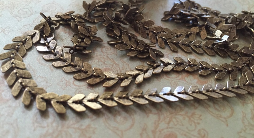 Chain I844 Chain Chevron Petite 6.5mm High Quality Solid Brass Antique ...