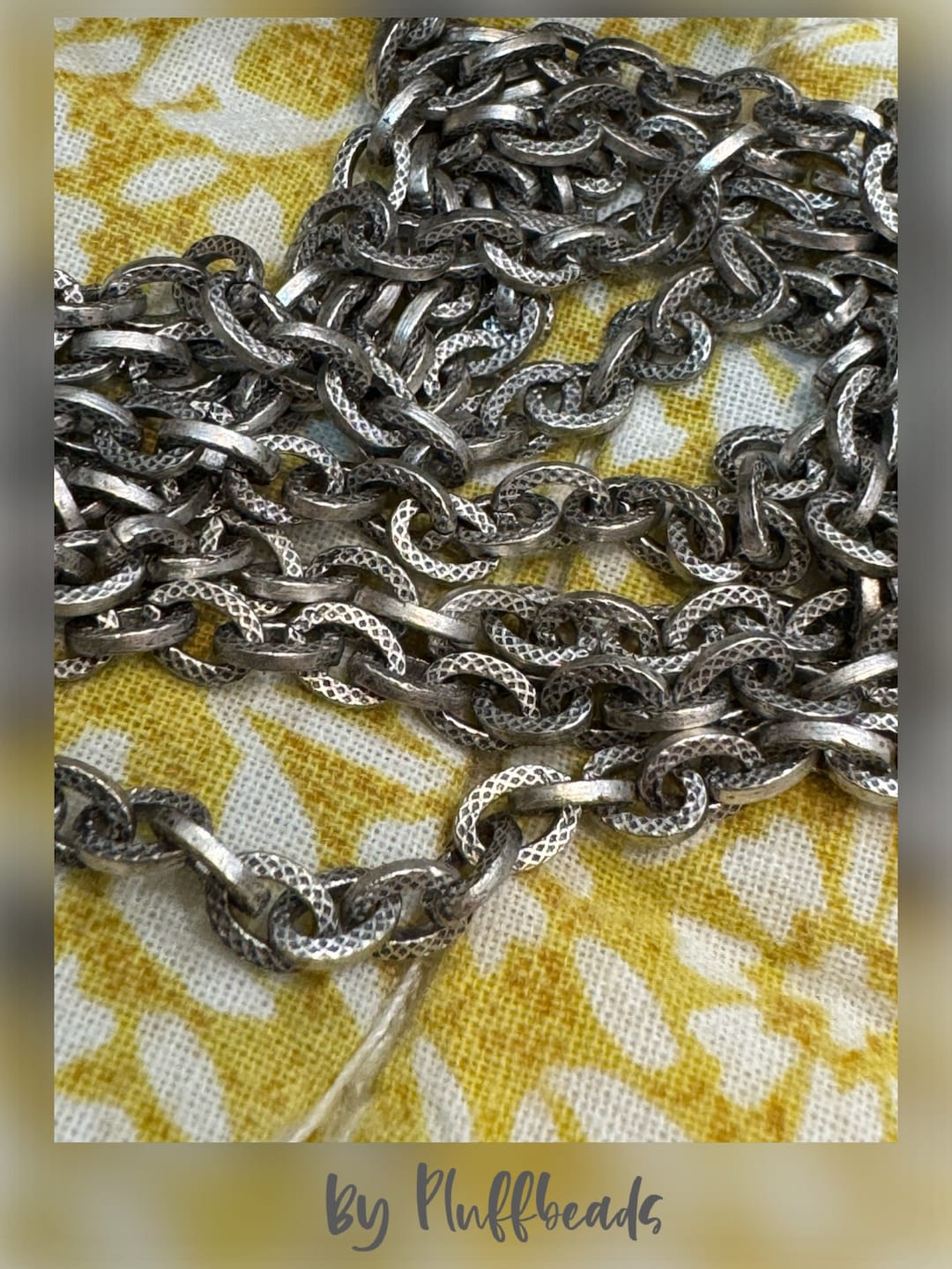 Antique Silver Plated Victorian Style OVAL Textured 6x4mm Link Chain - Etsy