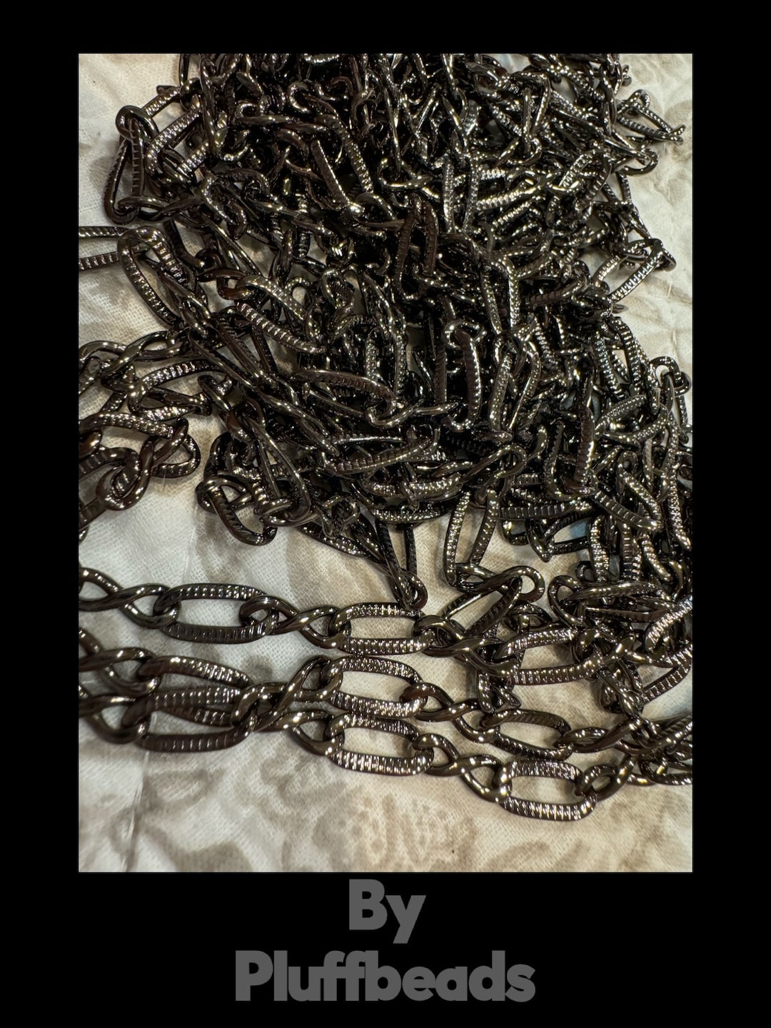 Chain Old Stock Twisted FIGARO Textured Link 20mm X 10mm GUNMETAL Color ...