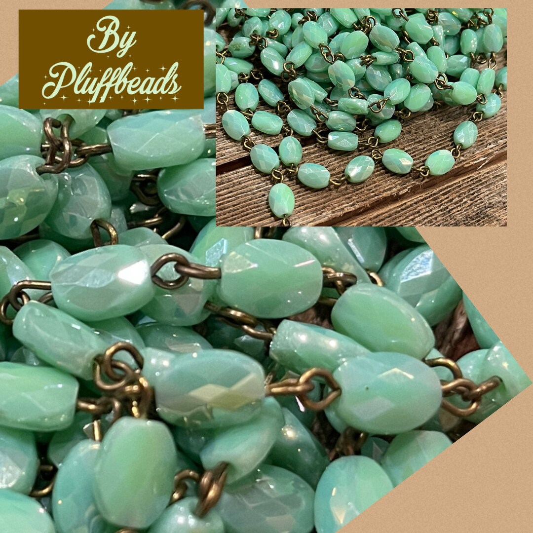 Chain New 2023 French Pastels Chunky Oval BAGUETTE Cut MINT JULIP ...