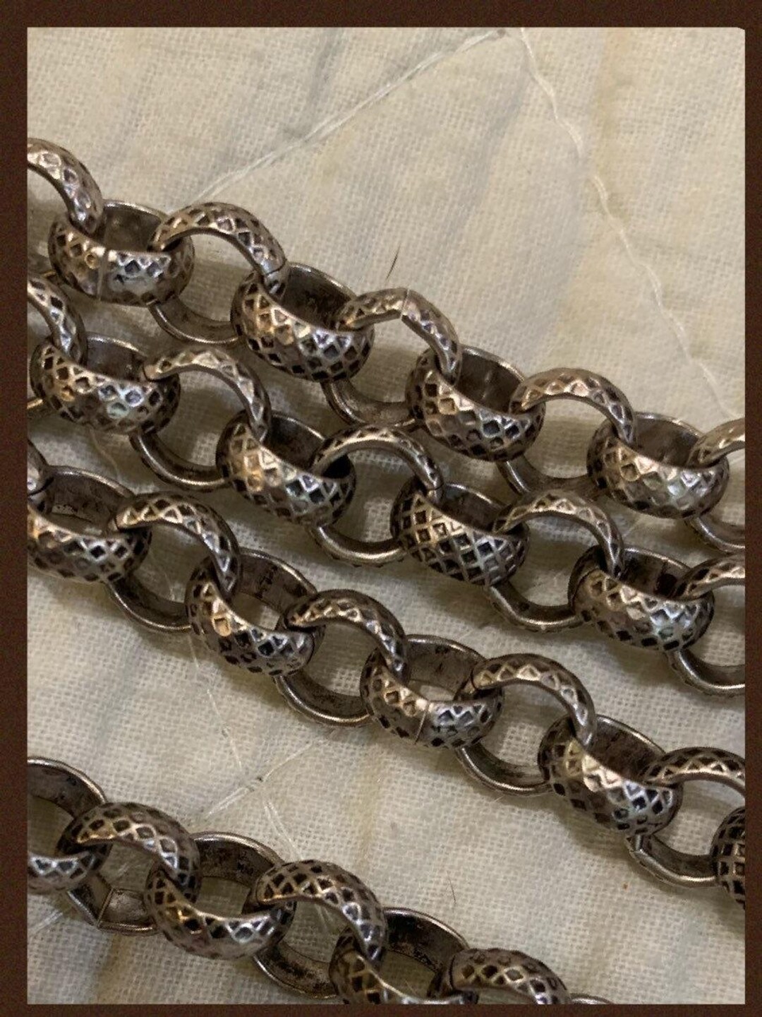 Chain Vintage Style Textured Pattern Chunky Repurposing Chain 8mm ...