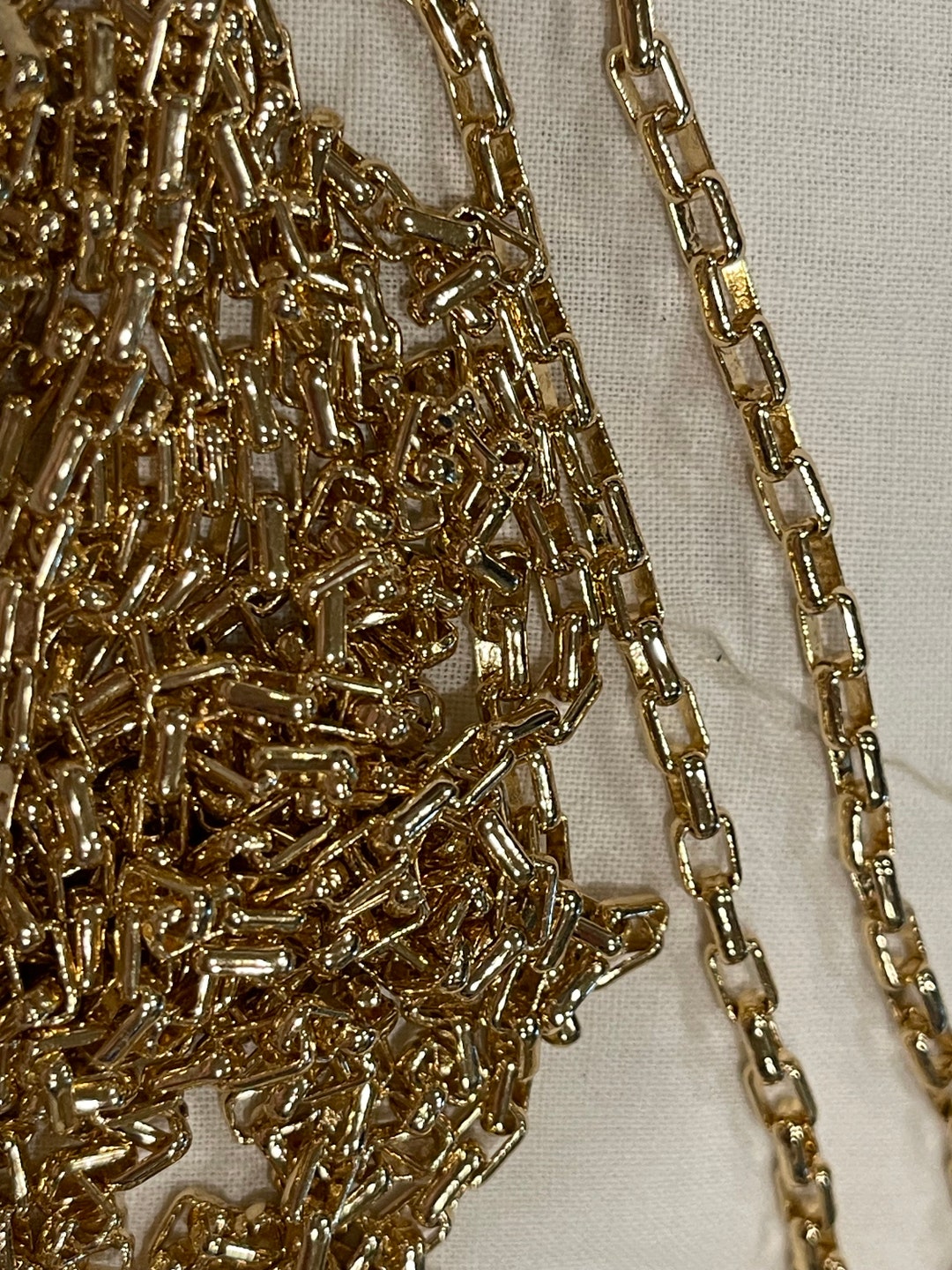 Chain Retro Vintage Style Chain 5x3mm Box Chain Rectangular Shiny Gold ...