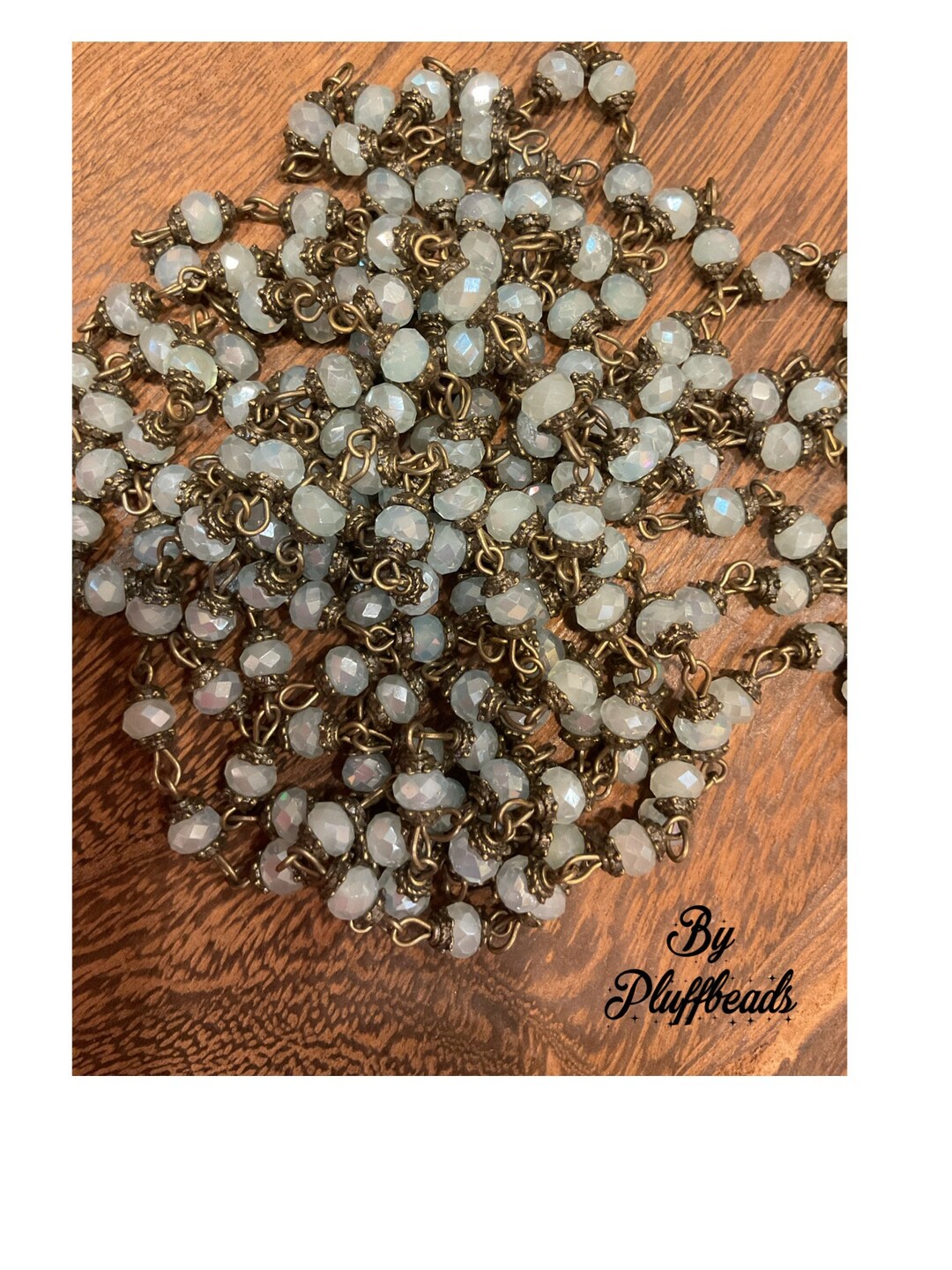 Chain New Ornate Capped Beaded Chain Opal GRAY Flash USA Made Crystal ...