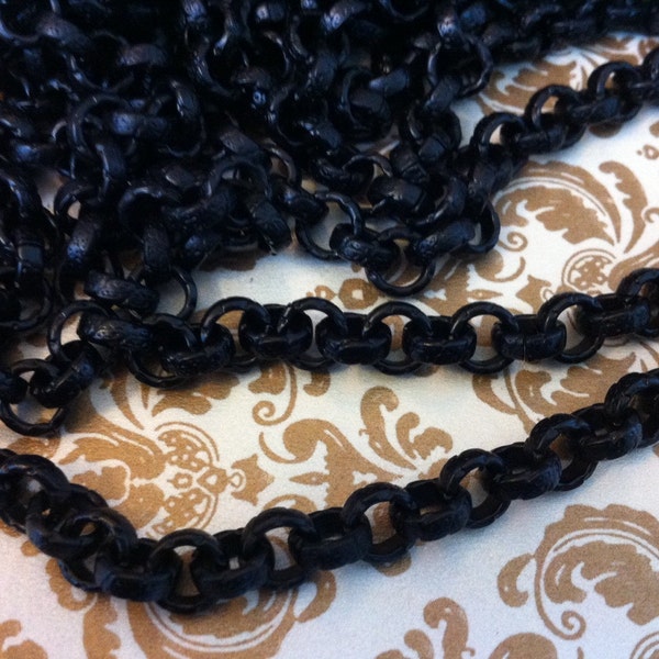 Black Rolo Chain - Etsy