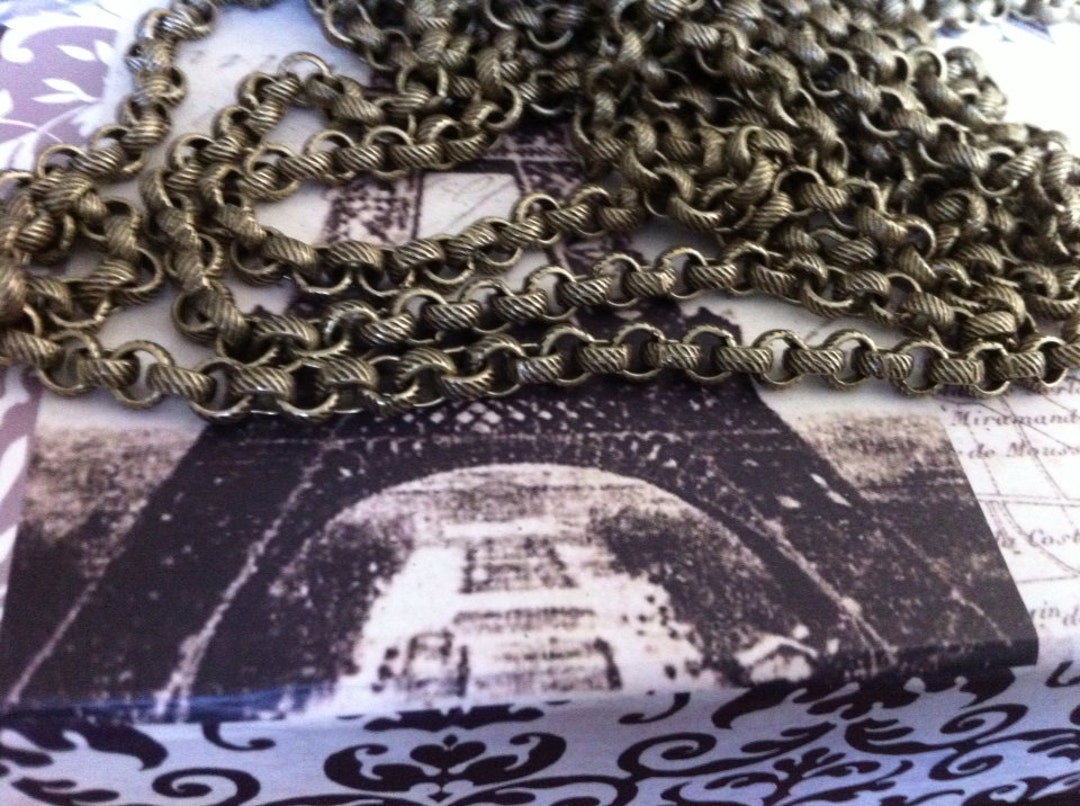 Chain Vintage Style Embossed Pattern Chunky Repurposing Chain 5mm ...