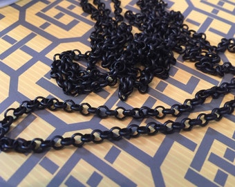 Black Rolo Chain - Etsy