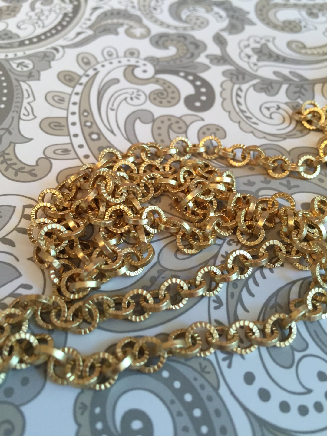 Chain Vintage Style Fluted Pattern Repurposing Chain 5mm Sturdy Cable ...