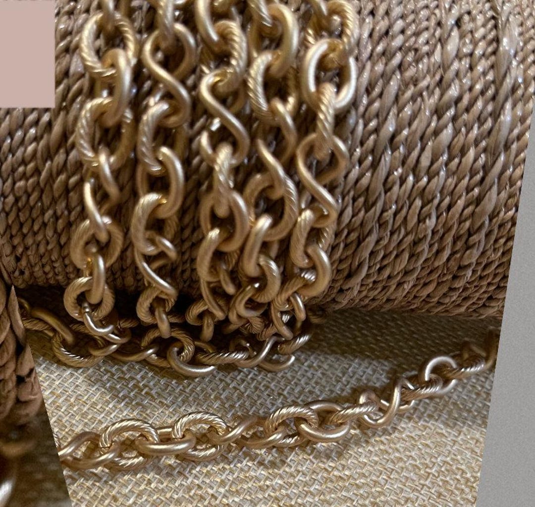 Chain Repurpose Vintage Reproduction MATTE Brushed Gold Plated Chunky ...