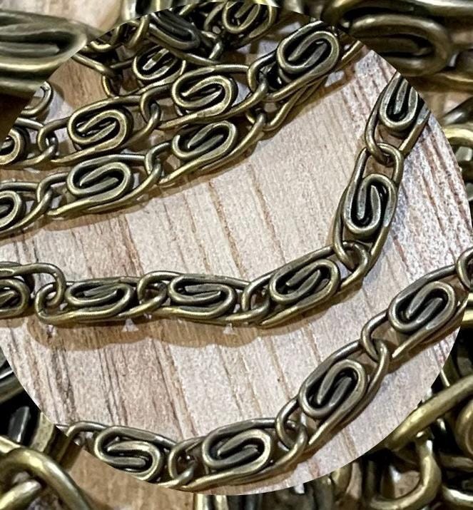 Chain Vintage Retro Style Spiral PAPERCLIP Link Assemblage Antique ...