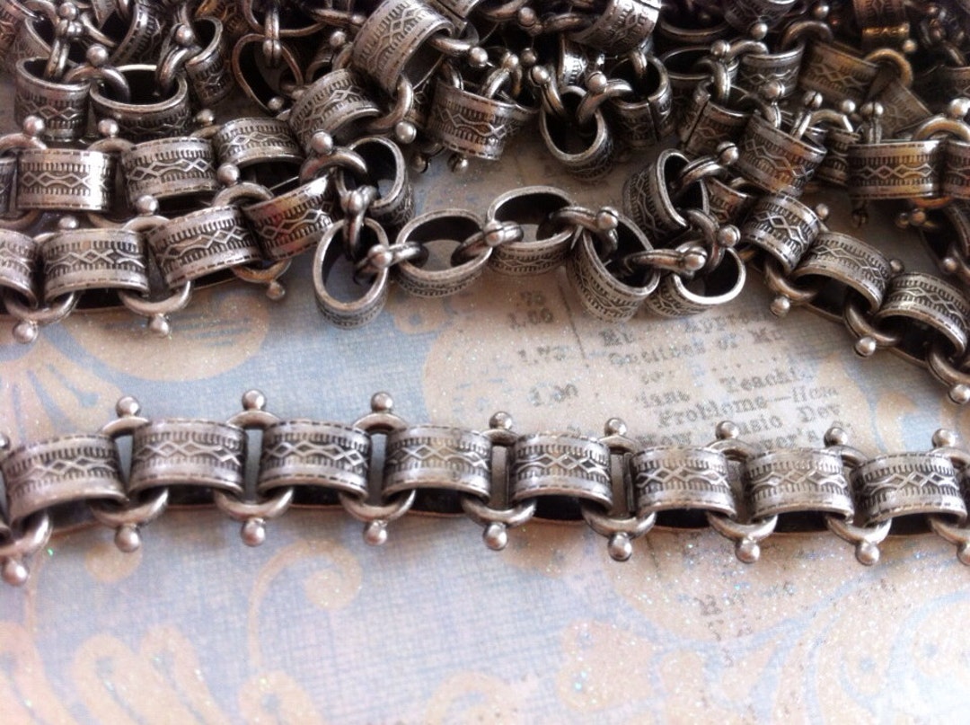 Chain Book Chain ANTIQUE SILVER Repurpose Plated - Etsy