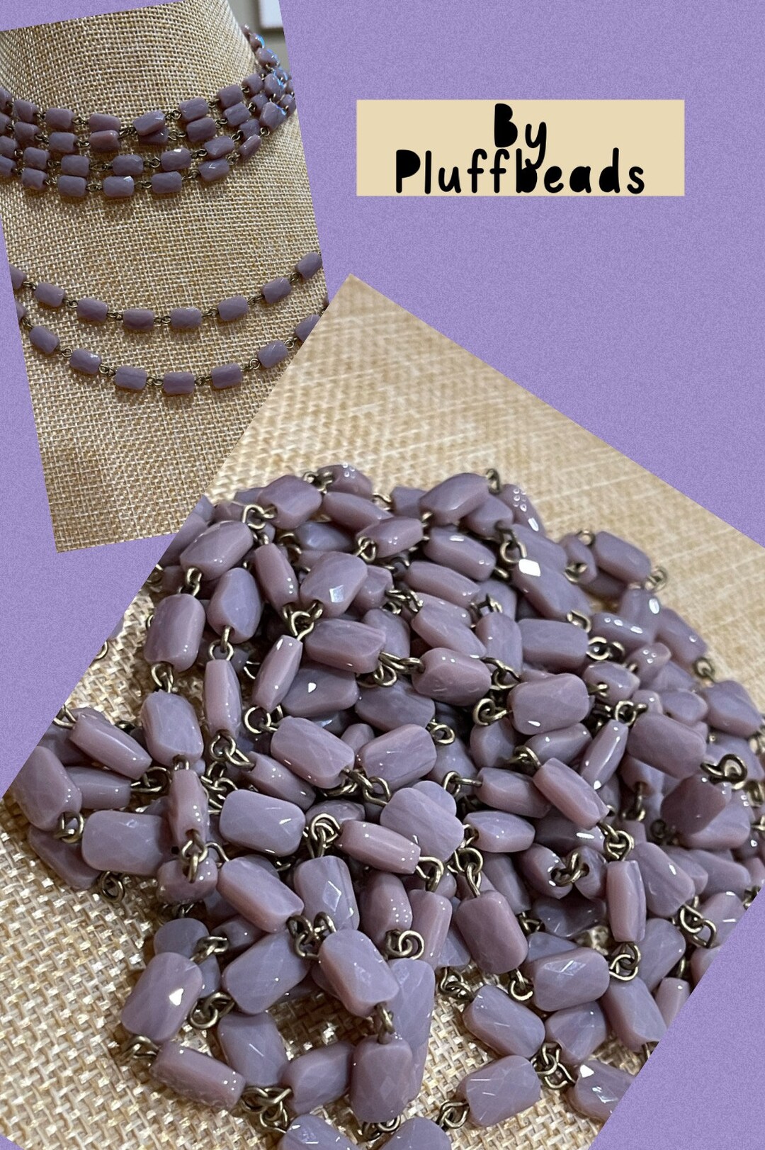 Chain 2022 French Pastels 9x6mm Chunky BAGUETTE Opaque Cut Opaque ...