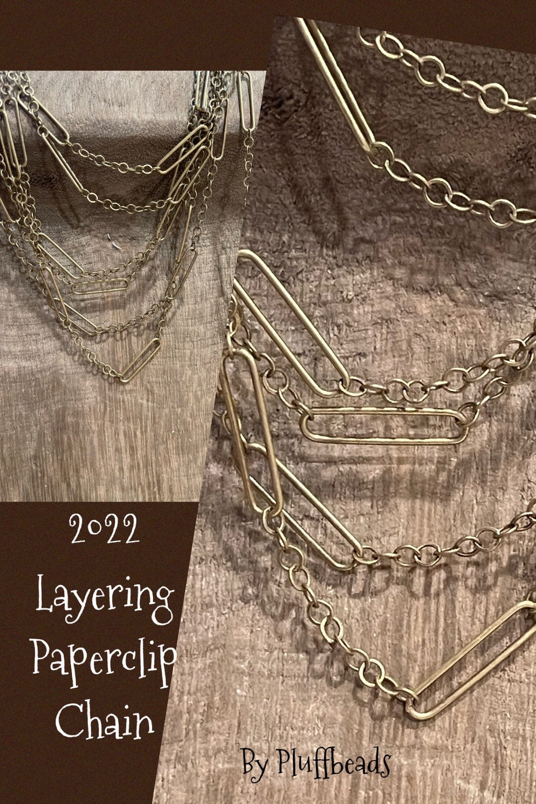 Antique Brass Paperclip Chain, Large Oval Links for Layering - Etsy
