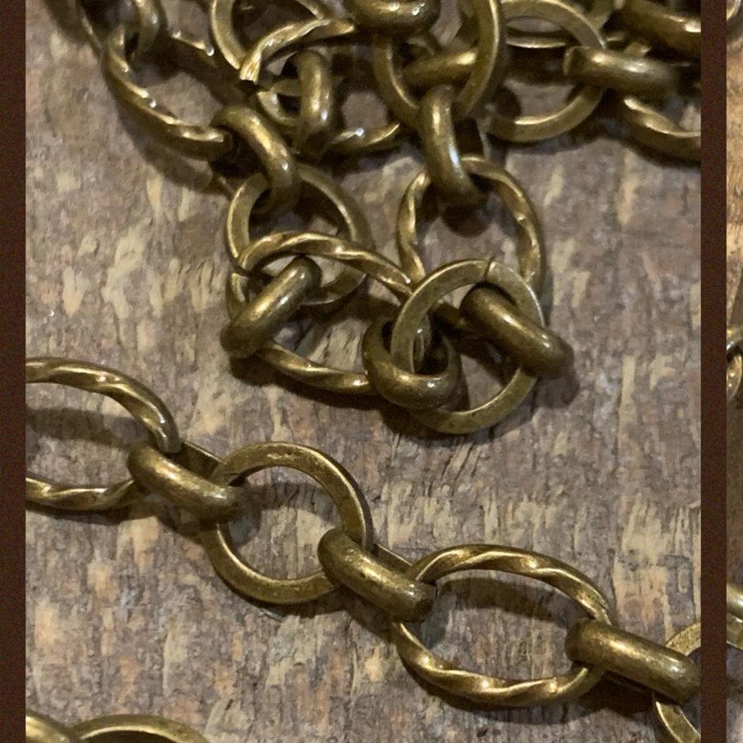 Chain Repurpose Antique Brass Plated Vintage Reproduction Chunky Oval ...