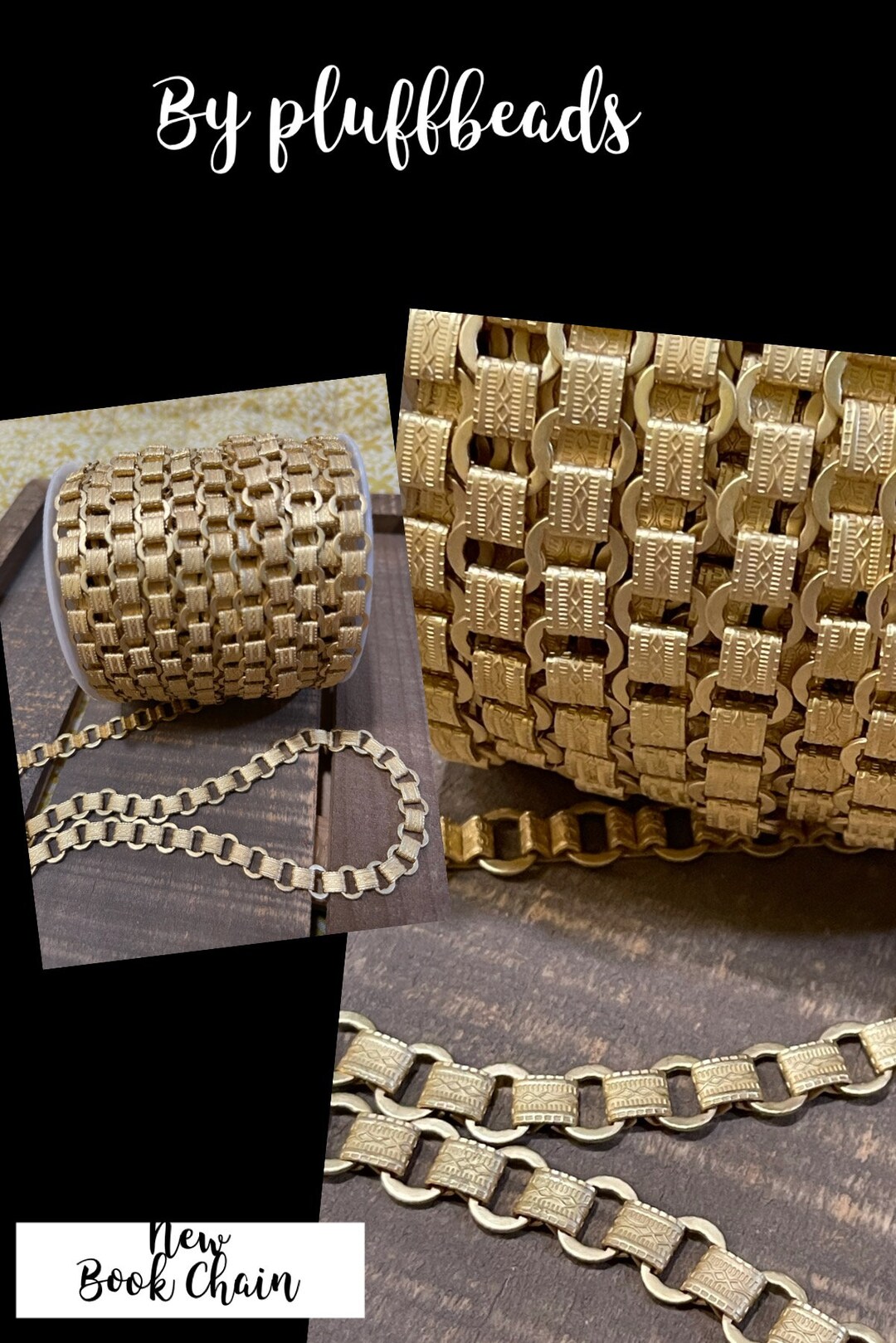Chain New Size Book Chain Vintage Style High Quality Brushed Matte Gold ...