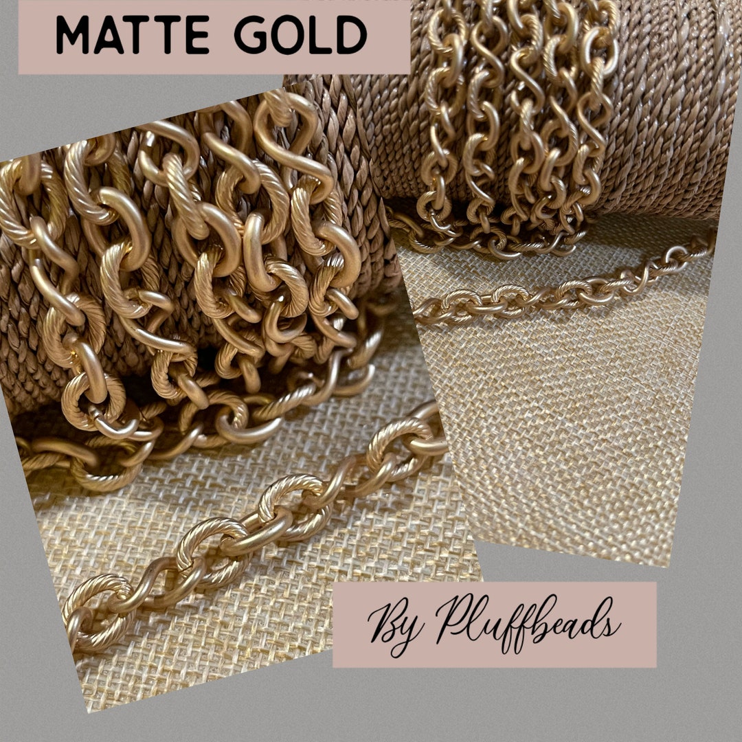 Chain Repurpose Vintage Reproduction MATTE Brushed Gold Plated Chunky ...