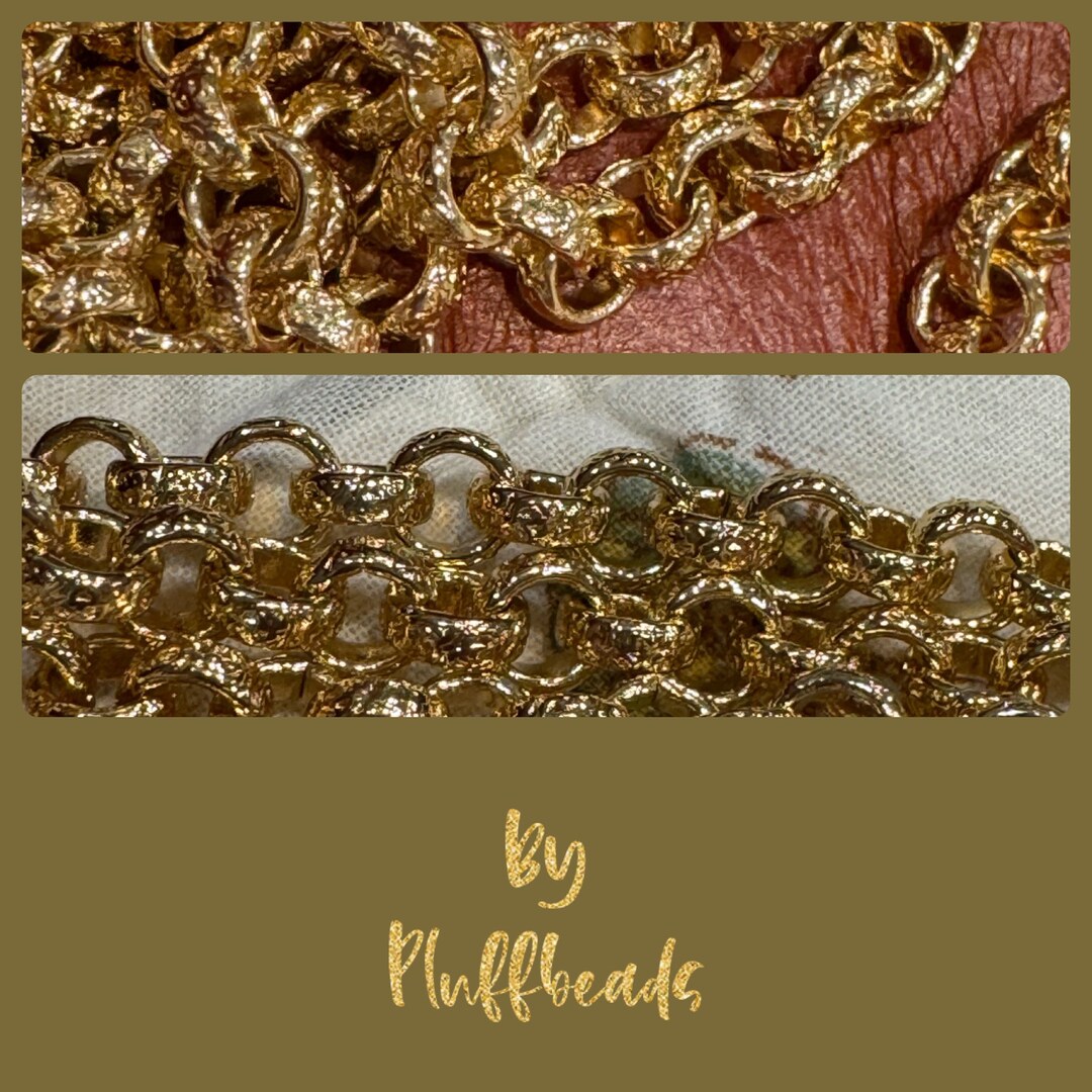 Couture Style Embossed Pattern Chunky Repurposing Chain 6mm Sturdy ROLO ...