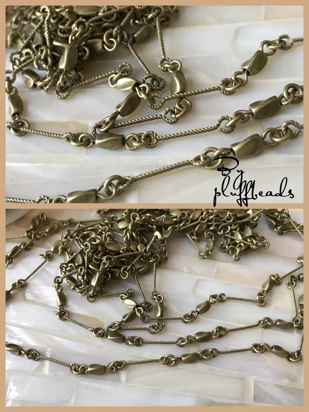 Chain Bead and Bar Chain Dainty Vintage Style High Quality Antique ...