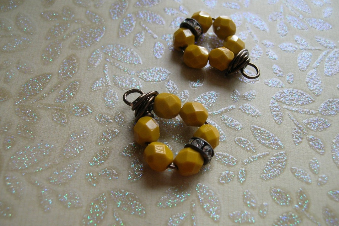 Dangle Style Wire Wrapped Dangle Drop Ring Charm Pendants Faceted ...