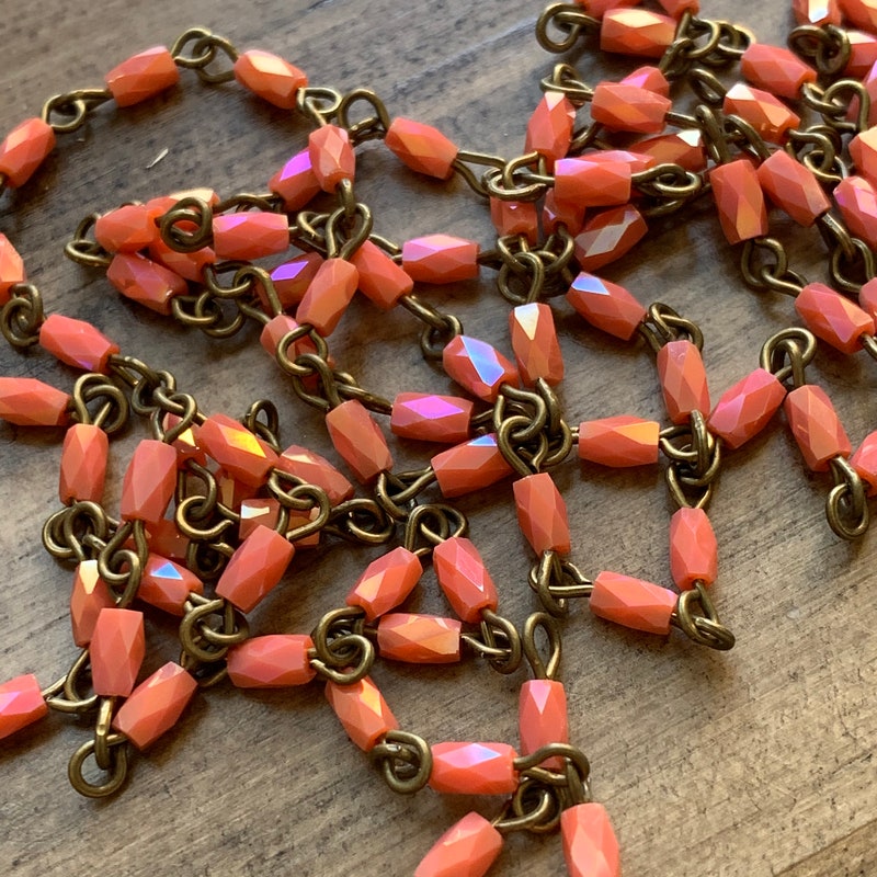 Rectangular Coral Bead - Etsy