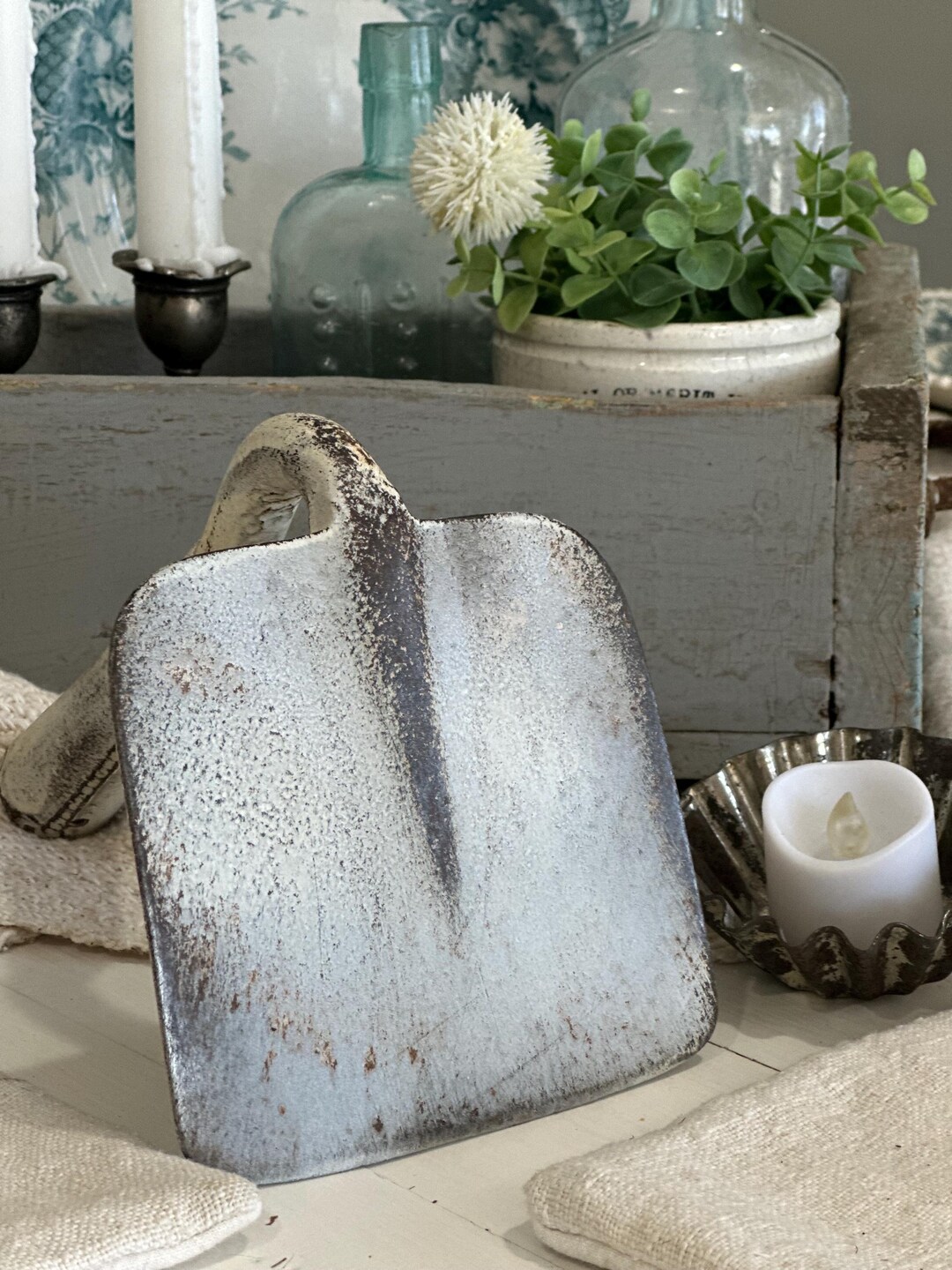 Vintage White Rusty Hoe End Garden Porch - Etsy