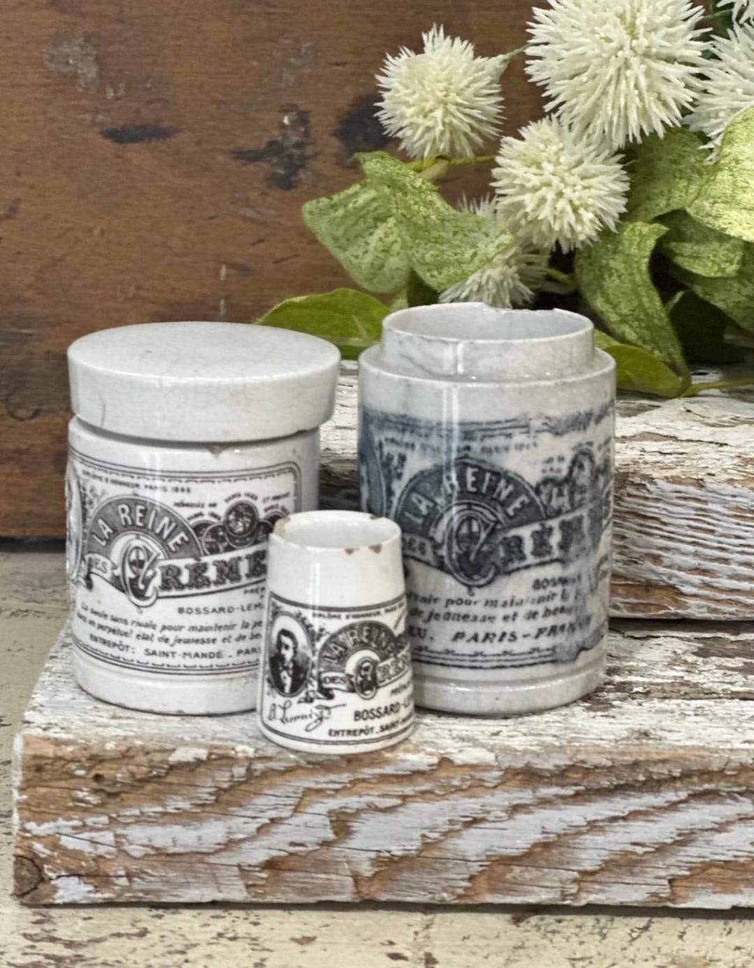 Rare La Reine English Advertising Pots - Set of 3 - Etsy