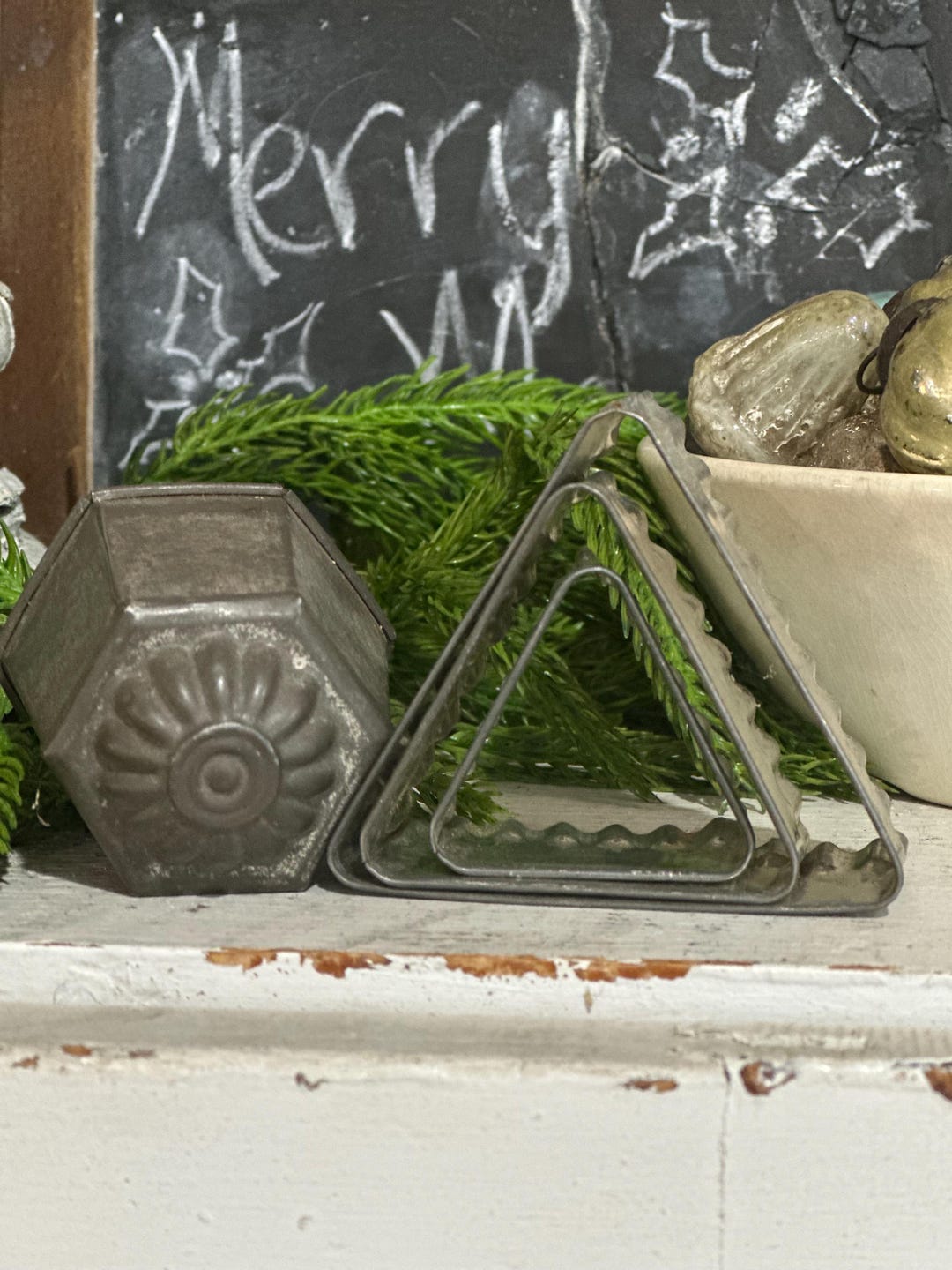 Antique Rare Early Round and Triangles Biscuit Cookie Cutters Set of ...