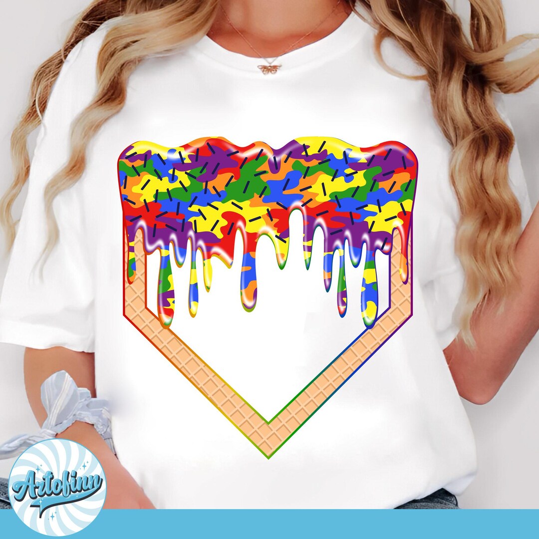 Camo Ice Cream Drip LGBTQ Png | Rainbow LGBT Drip Png | LGBT Drip Png ...