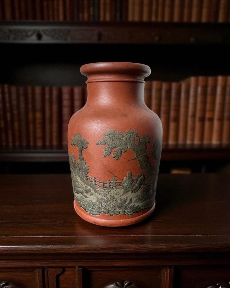 Antique English Prattware Meat Jar | Hunting Scene Redware Pottery - Etsy