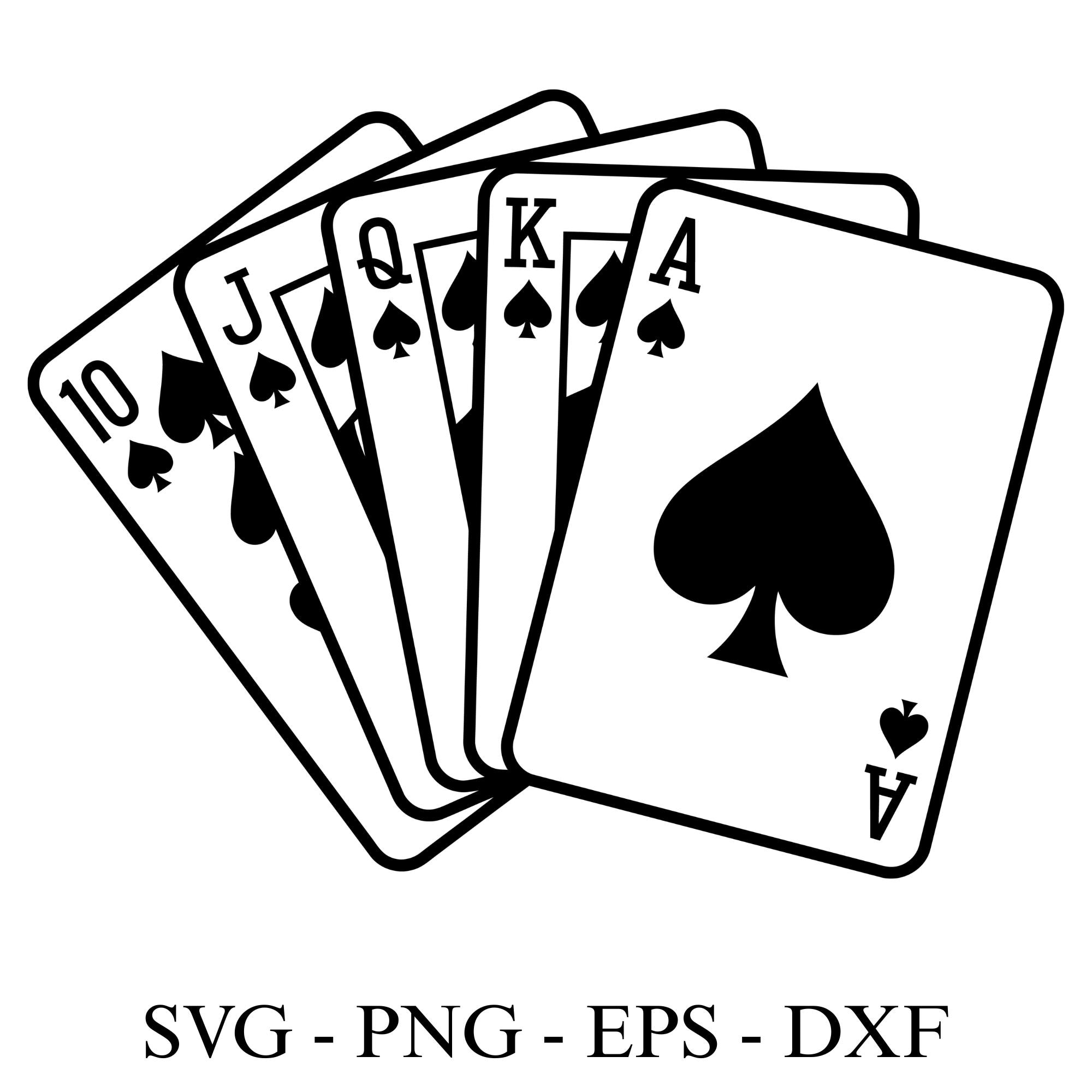 Royal Flush Svg, Aces Svg, Playing Cards Svg, Poker Cards Svg, Poker ...