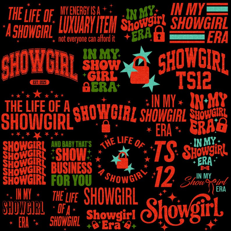 Showgirl Svg Png Bundle, in My Showgirl Era PNG, Showgirl Shirt Design ...