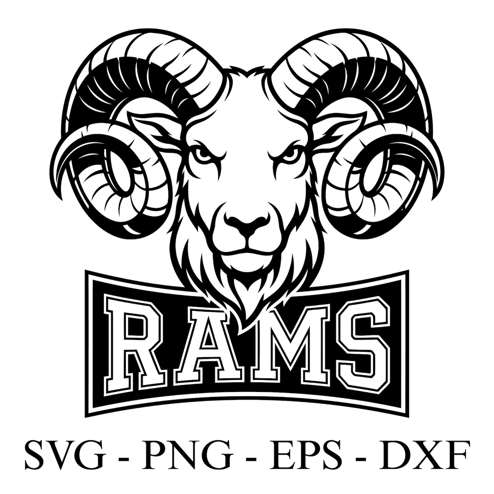 Ram Head Svg, Rams Mascot Logo Svg, Bighorn Sheep, Sports Team ...