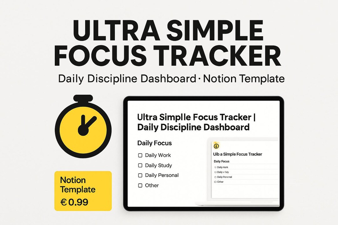 Ultra Simple Focus Tracker. Daily Planer - Etsy