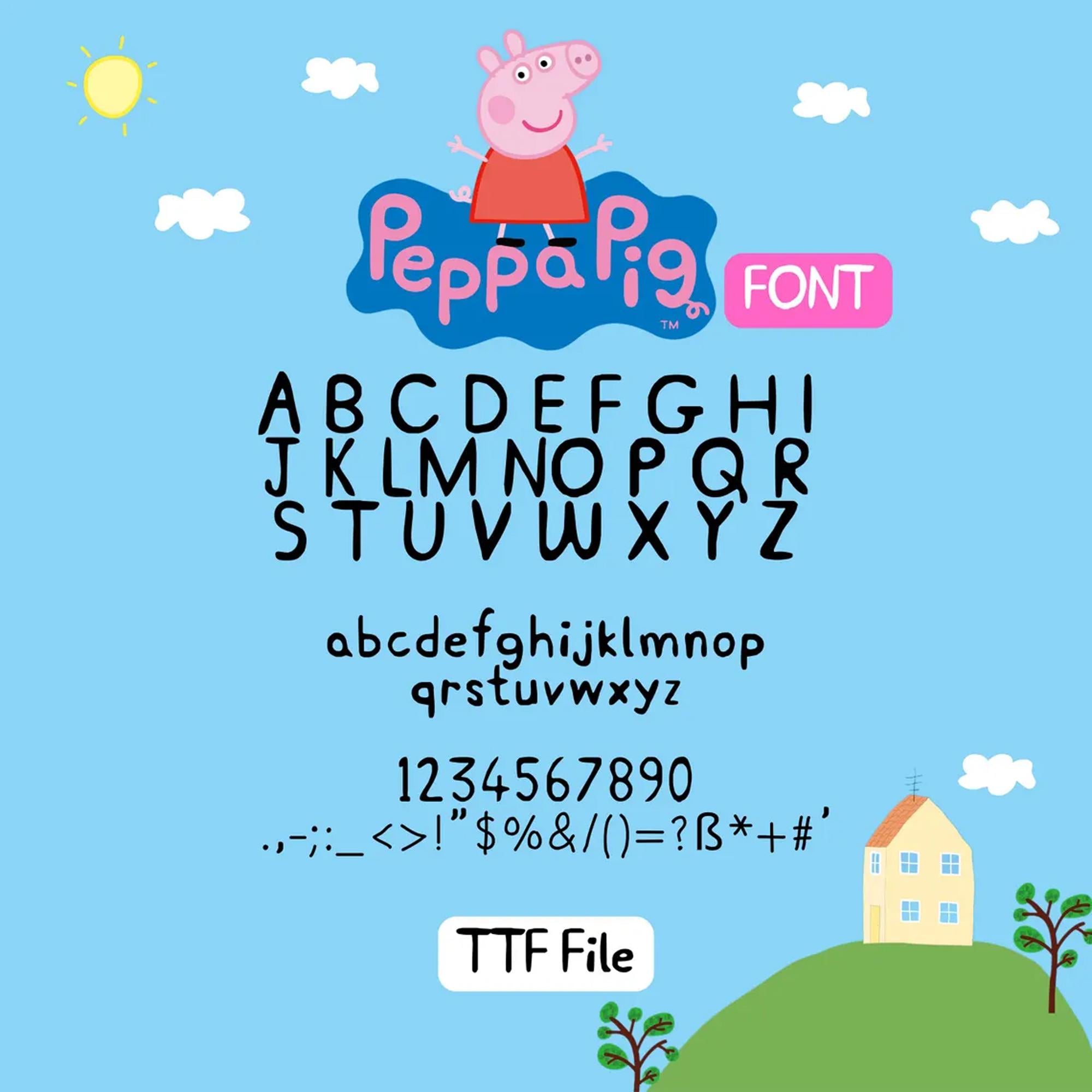 Peppa Pig Font Digital Download I Peppa Pig Birthday Font DIY - Etsy