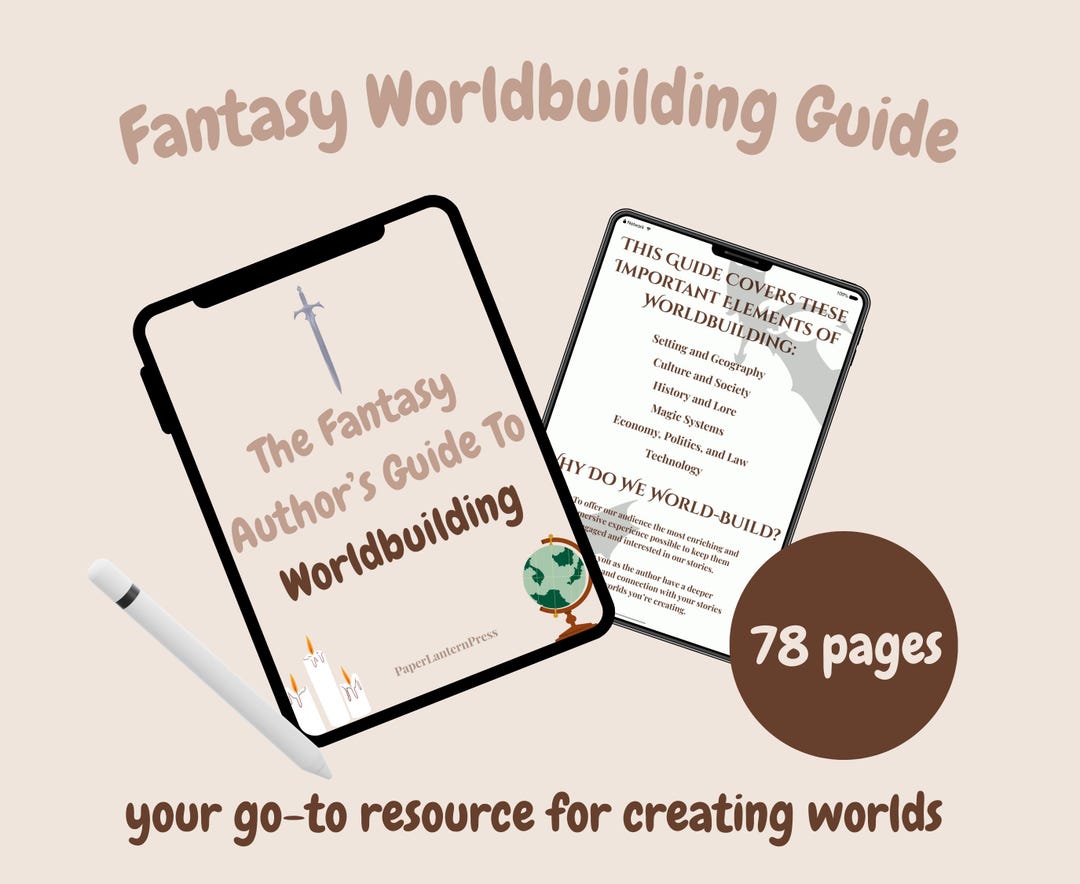 Fantasy Author World-building Guide | Printable Digital Worksheets for ...