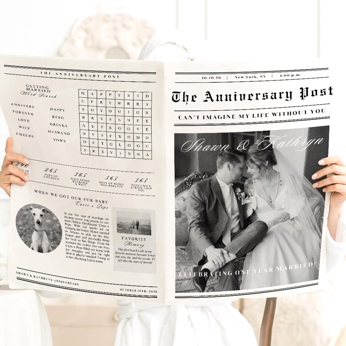 Editable Anniversary Newspaper Template: Canva Infographic Poster ...