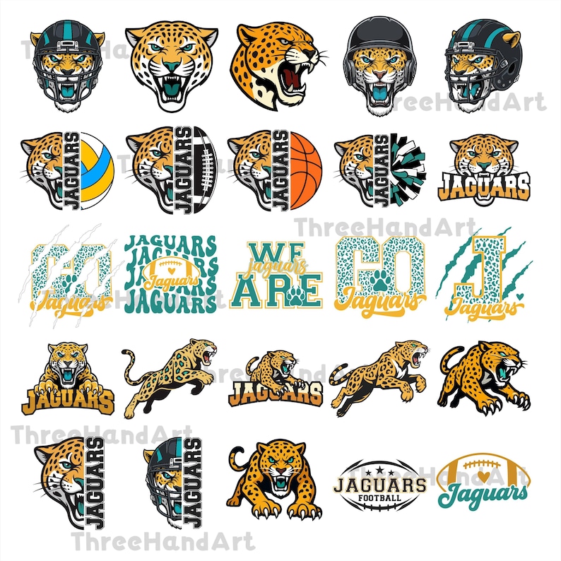 Jaguars 25 Bundle SVG, Jaguars Cutfile Cricut, Jaguars Vector, Jaguars ...
