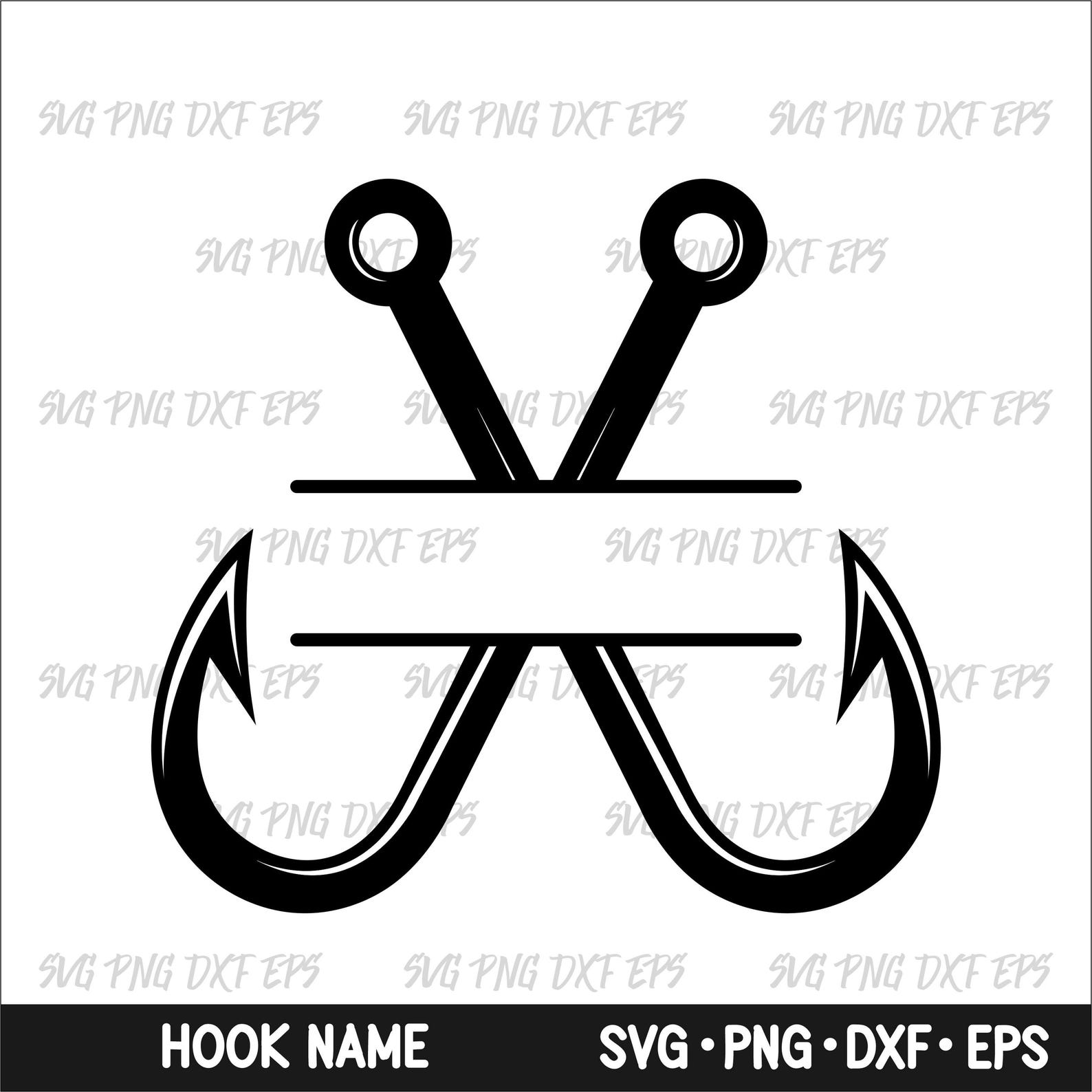 Hook Svg, Bass Fishing Monogram Svg, Fishing Svg, Bass Name Fish Svg ...