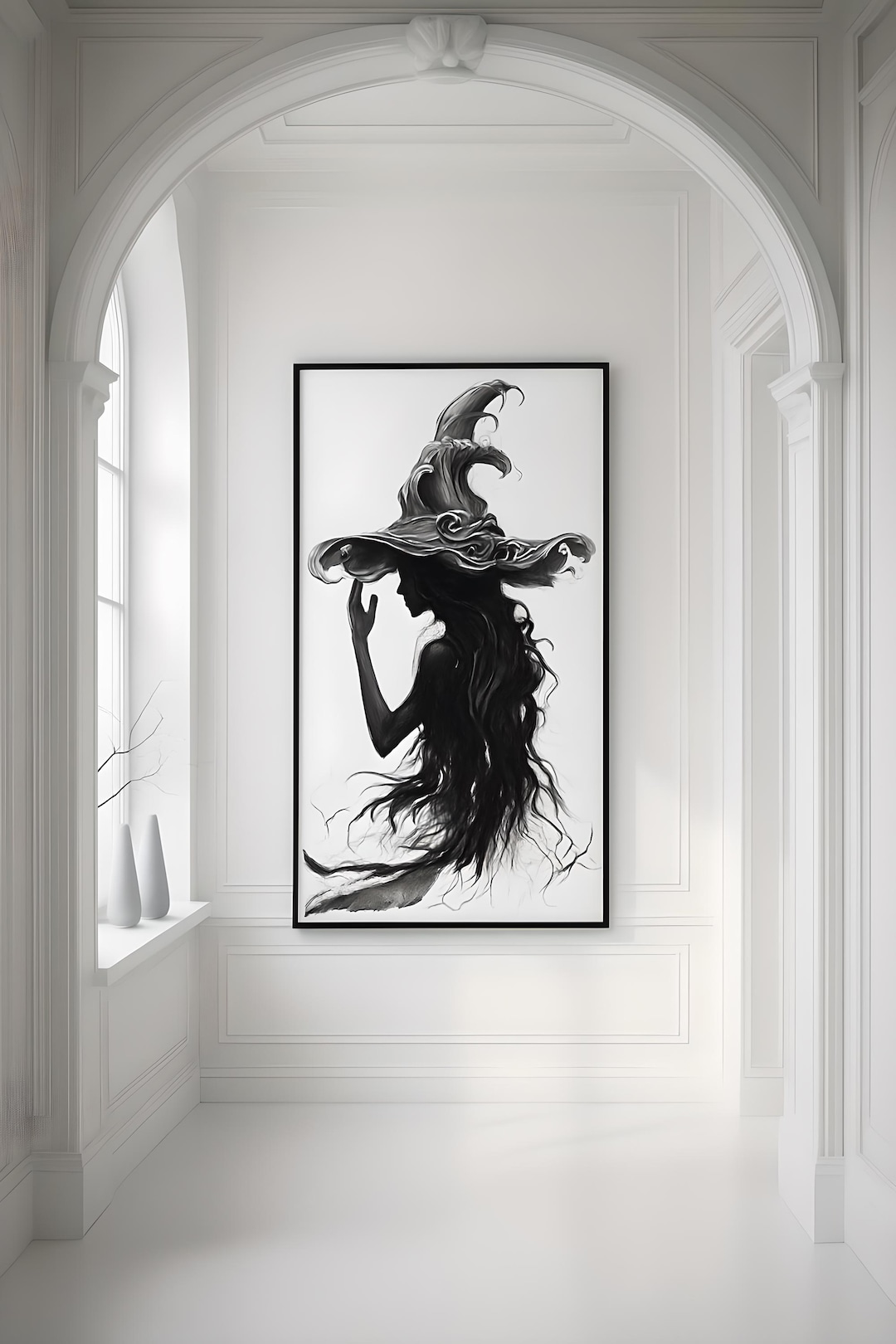 Sea Witch Silhouette Art Print: Gothic Witchy Decor (digital Download ...