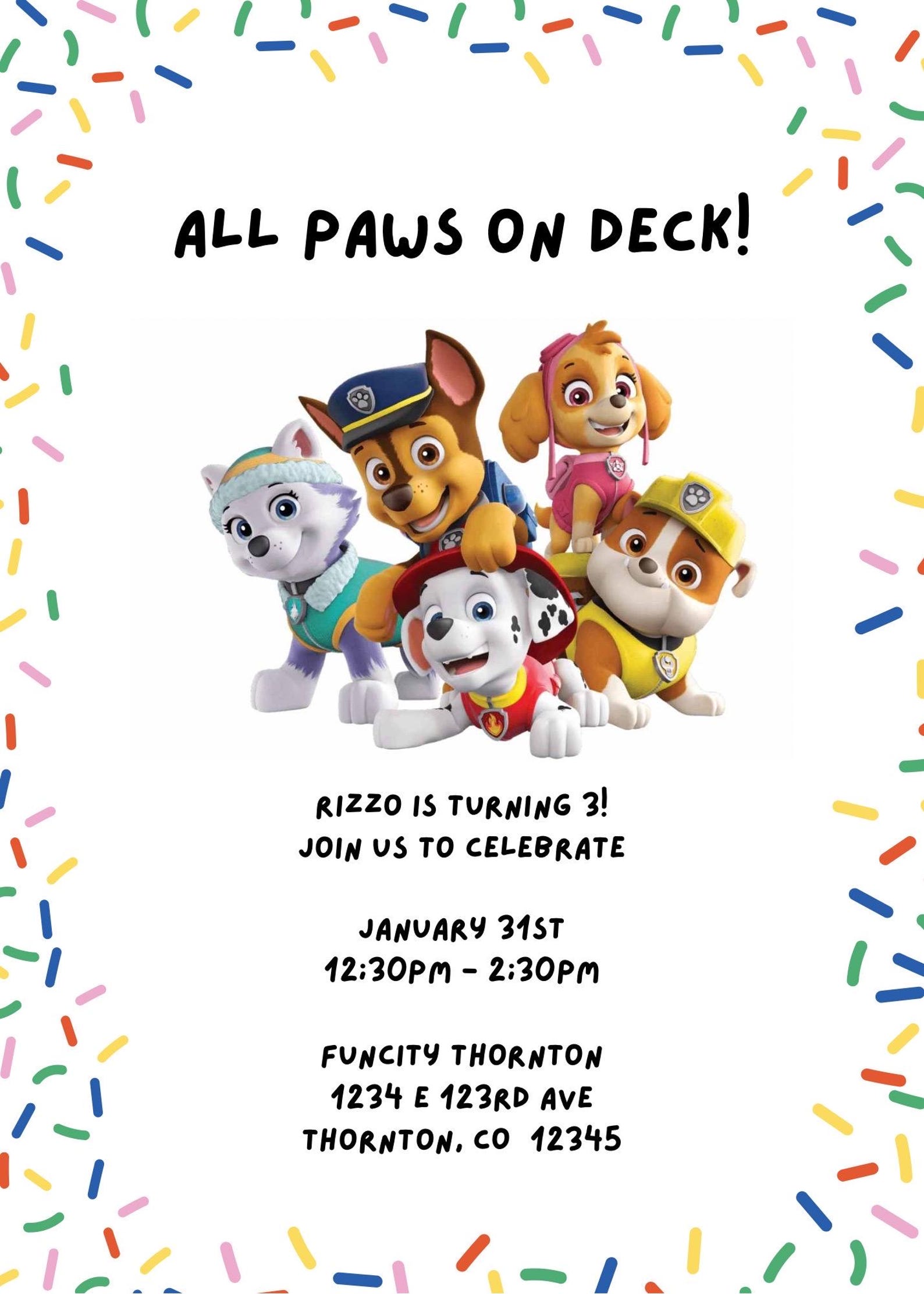 Paw Patrol Birthday Template - Etsy