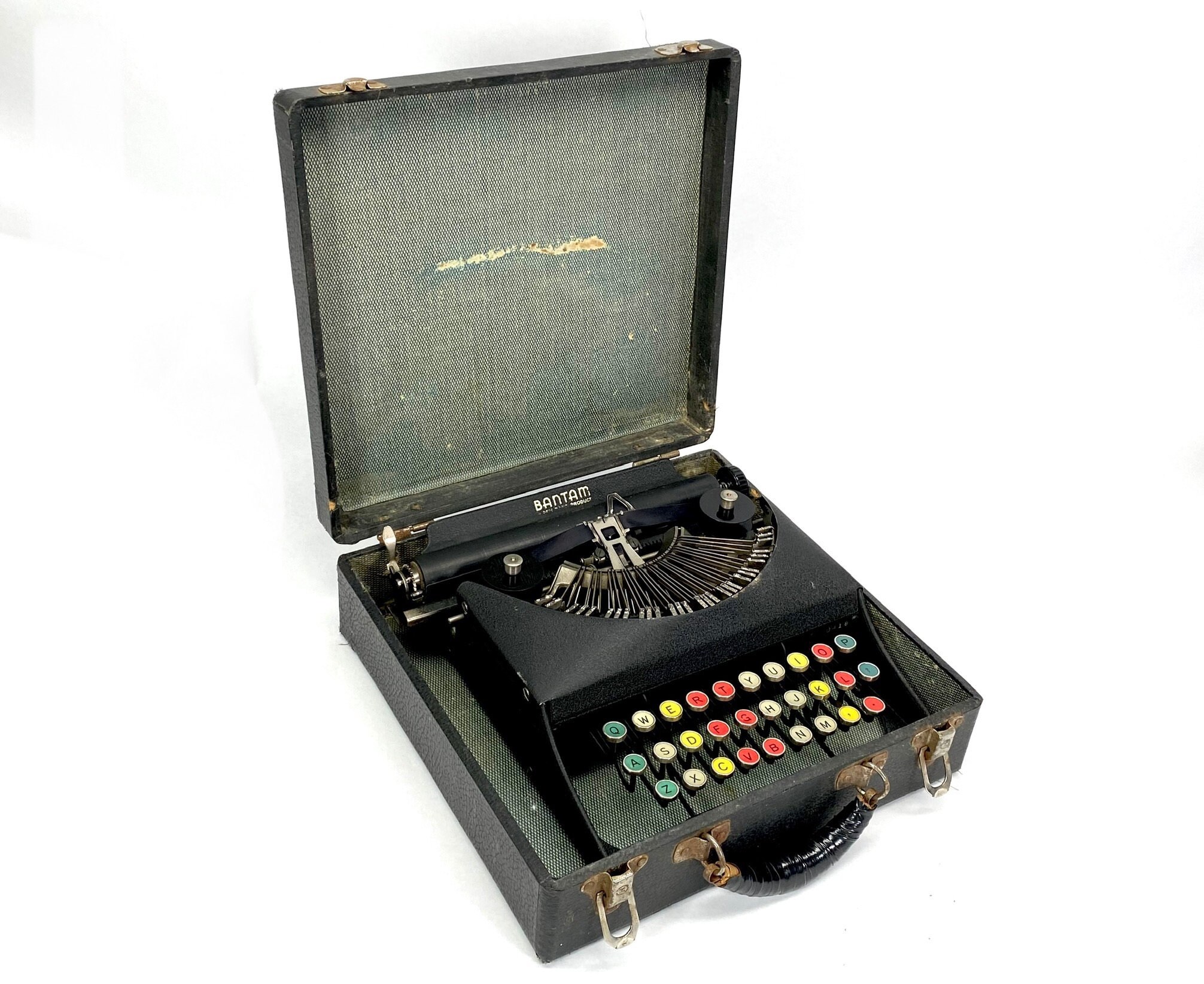 Antique Bantam Typewriter With Color Glass Keys by Remington | Etsy