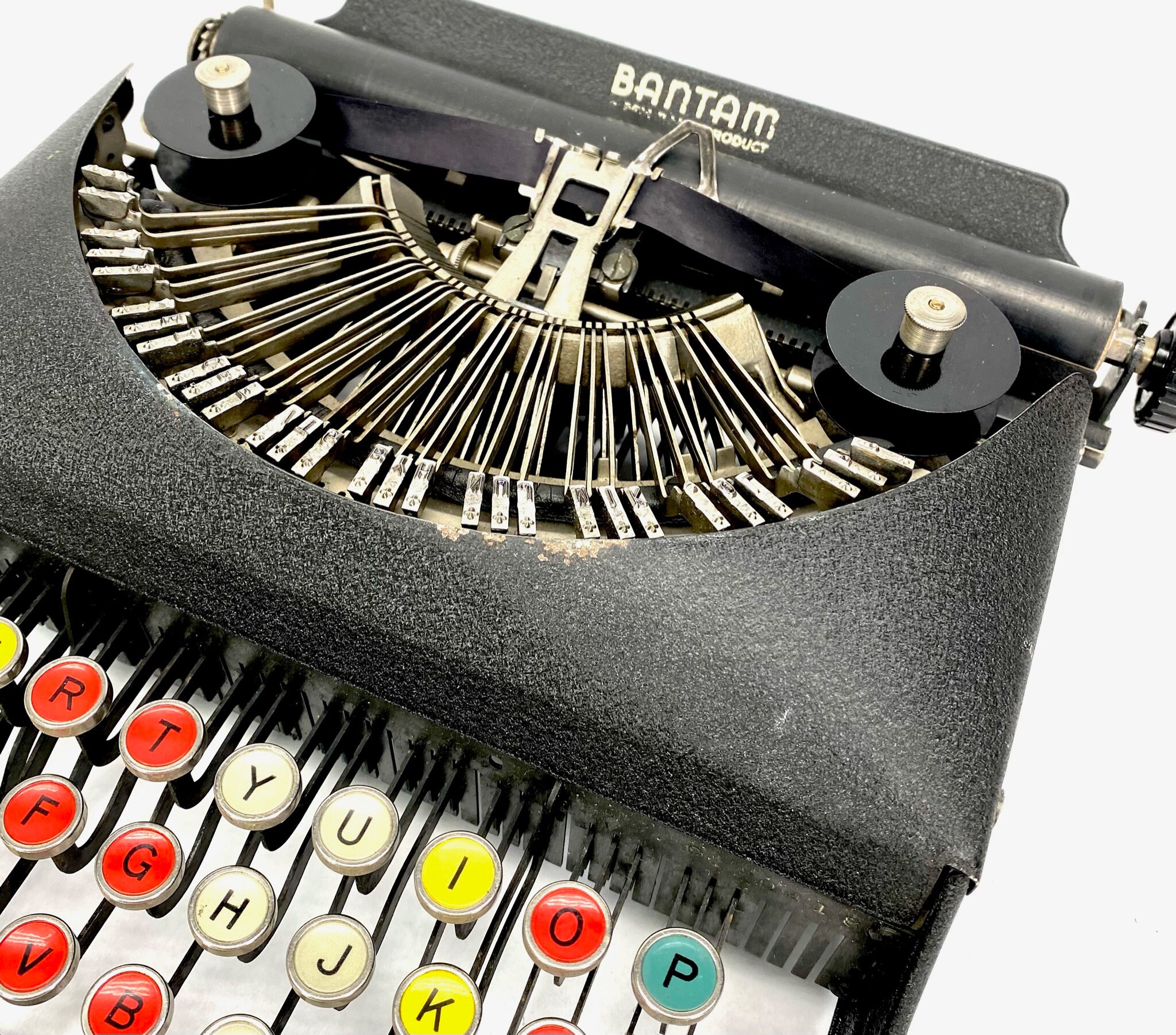 Antique Bantam Typewriter With Color Glass Keys by Remington | Etsy