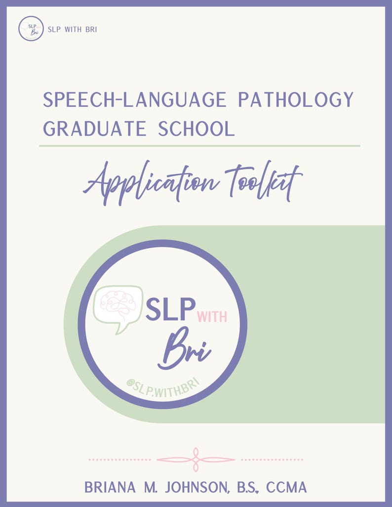 Speech-language Pathology Graduate School: Application Toolkit - Etsy