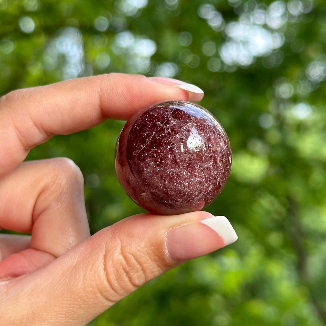 Strawberry Quartz Sphere | Tanzberry Quartz With Sparkles | Red ...