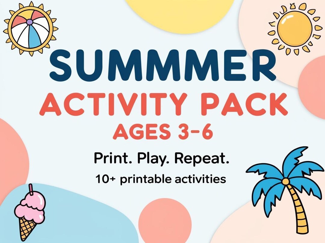 Summer Survival Kit for Moms – Printable Kids Activity Pack (ages 3–6 ...