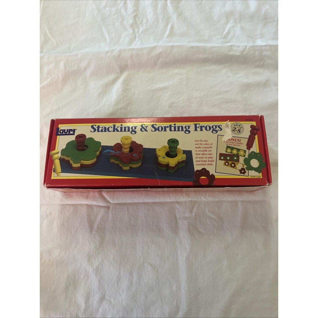 Vintage 1999 Lauri Stacking and Sorting Frogs Educational Puzzle ...