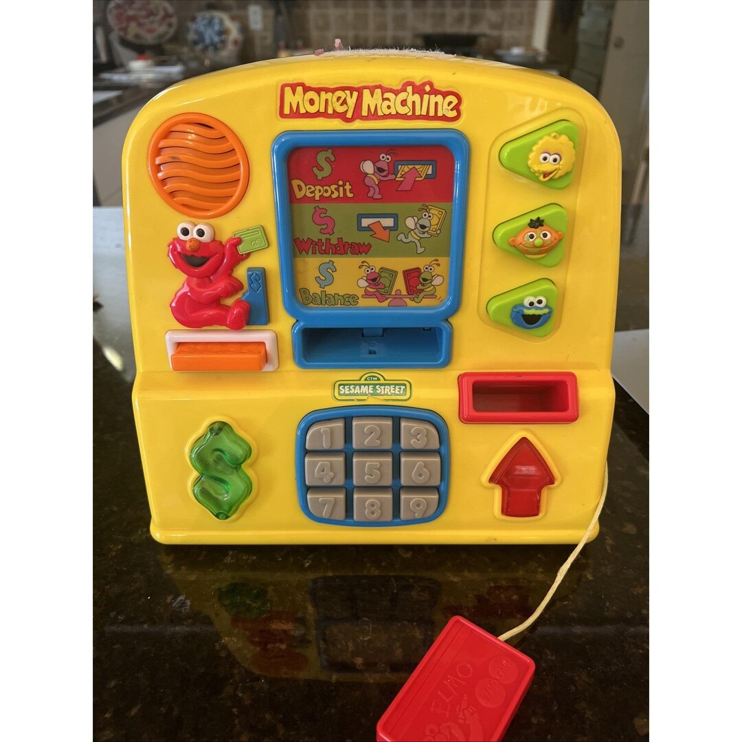 Vintage Sesame Street Money Machine Lights Sounds Elmo Cookie Monster ...