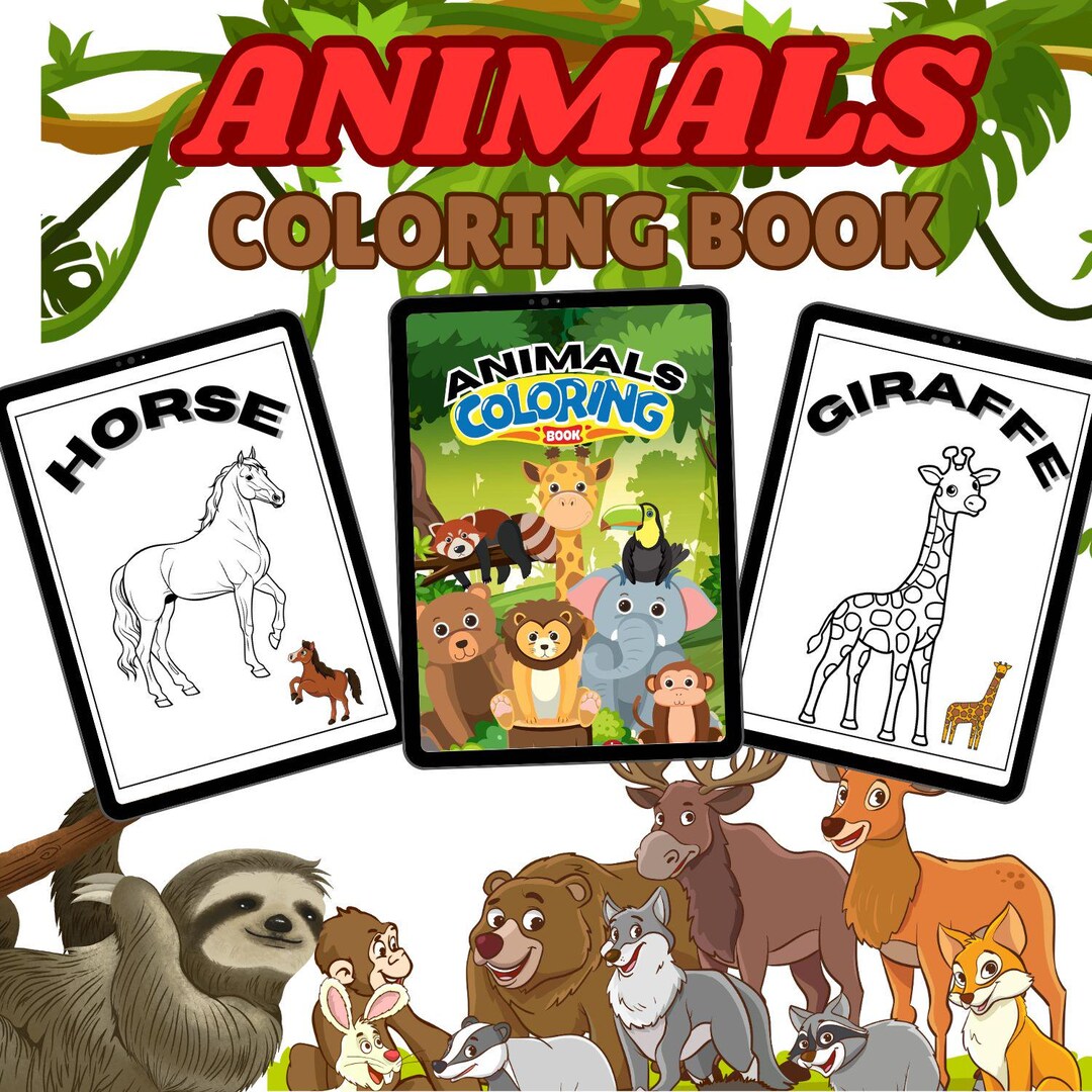 Animals Coloring Book - Etsy