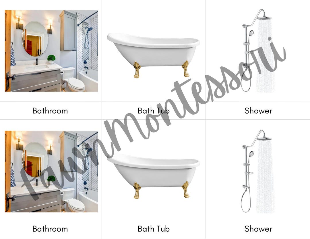 Montessori Bathroom Nomenclature Cards - Etsy
